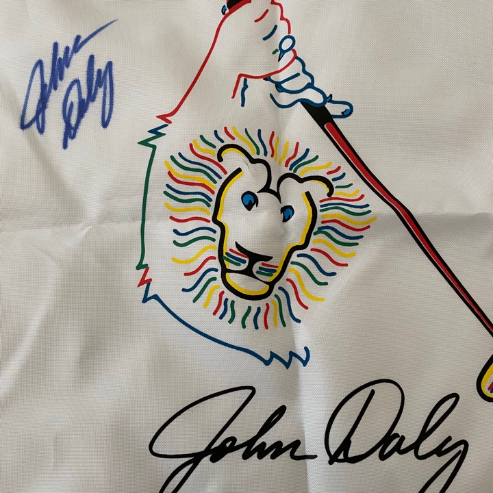 John Daly pin flag, signed by Daly | MULLIE Golf